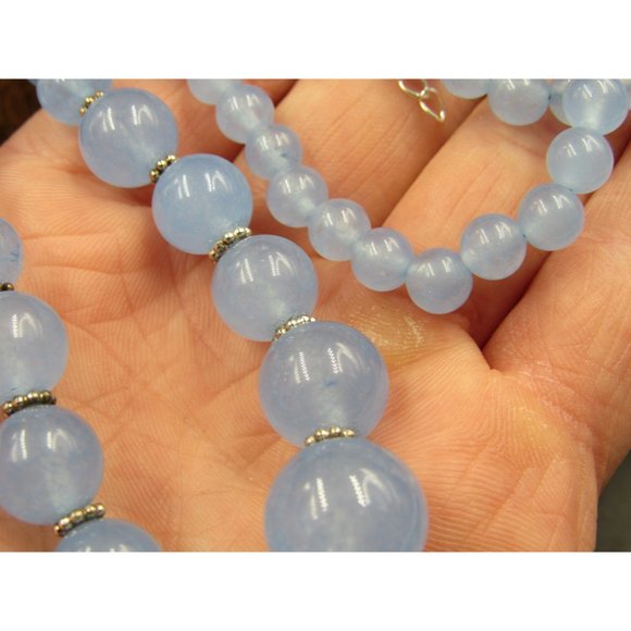 Jewelry | 18 Inch Sterling Silver Light Blue Quartz Range Stone ...